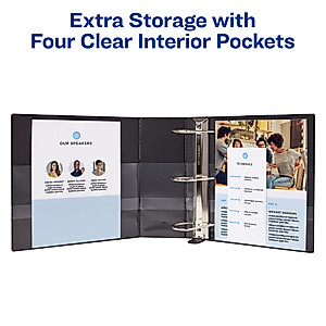 Avery Heavy Duty View 3 Ring Binder, 4" One Touch Slant Ring, Holds 8.5" x 11" Paper, 1 White Binder (79704)