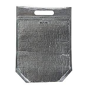 MUTJIM Reusable Insulated Easy Zip Open and Lock Cold & Hot Pouch Lunch Bag Thermal Aluminum Foil Picnic Camping Grocery Waterproof Bags + Icepack (10pcs, Large)