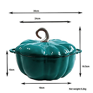 Pumpkin Cast Iron Enamel Stew,Pumpkin Cast Iron Dutch Oven,3.7l Pumpkin Pot Casserole with Lid and Handles,Non-Stick Stew Pot Soup Pot Halloween Cooking Pot for Soup Porridge Stew Gift,Orange