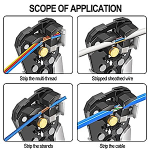 AIRAJ PRO Self Adjusting Wire Stripper,3 in 1 Heavy Duty Wire Cutter Stripper Crimper Tool,Universal Wire Stripping Cutting for 10-24 AWG Wire Cutter for Electrical Cable Cutting,Crimping Tool