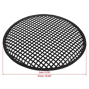 X AUTOHAUX 12 Inch Black Car Audio Speaker Cover Metal Mesh Subwoofer Grill Horn Guard