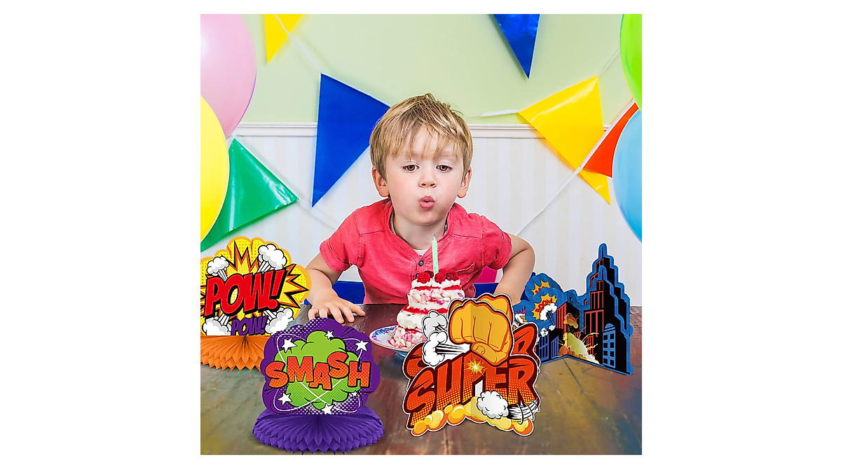 Hero-Themed Party Decorations: 10-Piece Set