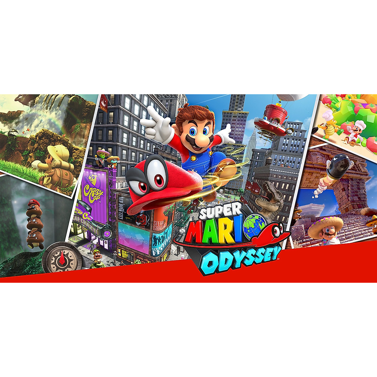 Nintendo Switch Bundle (7 items): 32GB Console Gray Joy-con, 128GB Micro SD, Joy-Con (L/R)-Neon Red/Neon Blue, Game Disc Super Mario Odyssey, and Type C Cable