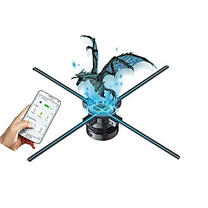 3D Hologram Fan,Missyou 25.6“ Hologram Projector HD LED Holographic Christmas Tree Advertising Display with Remote,Bluetooth,Splicing,700 Video Library for Business Store Signs,Bar,Party,Halloween