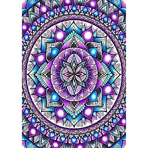 JFYHAB Mandala Diamond Painting Kits for Adults,5D Rhinestone Diamond Art Kits for Adults Kids Beginner,DIY Flowers Round Full Drill Diamond Painting Kit Arts Craft for Home Wall Decor 12X16inch