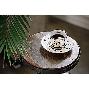 Luycho] Angled Mirror Cup & Saucer_Panda Dalmatian_11oz