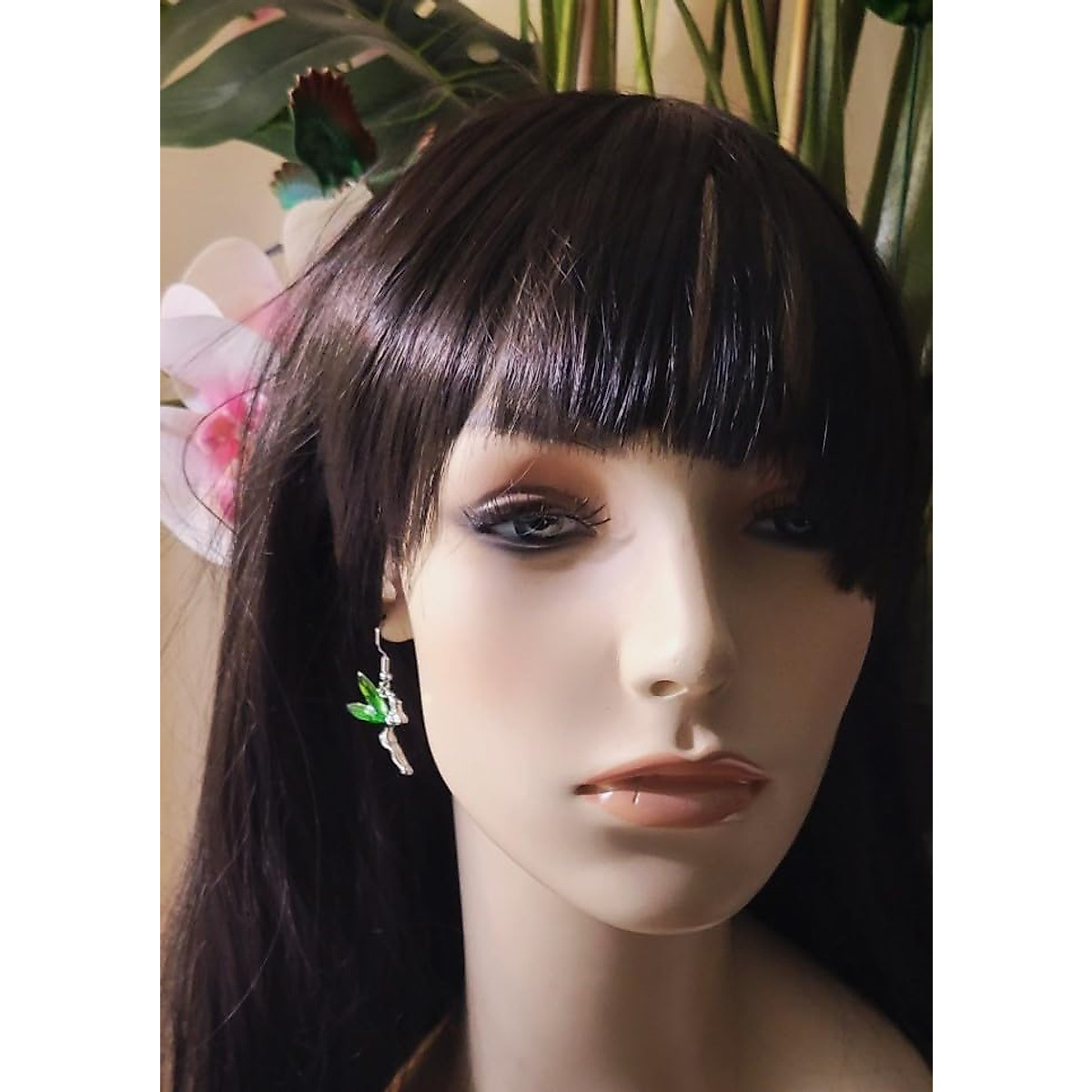 DianaL Boutique Tinkerbell Fairy Earrings Green Crystal Wings Gift Boxed Tinker Bell