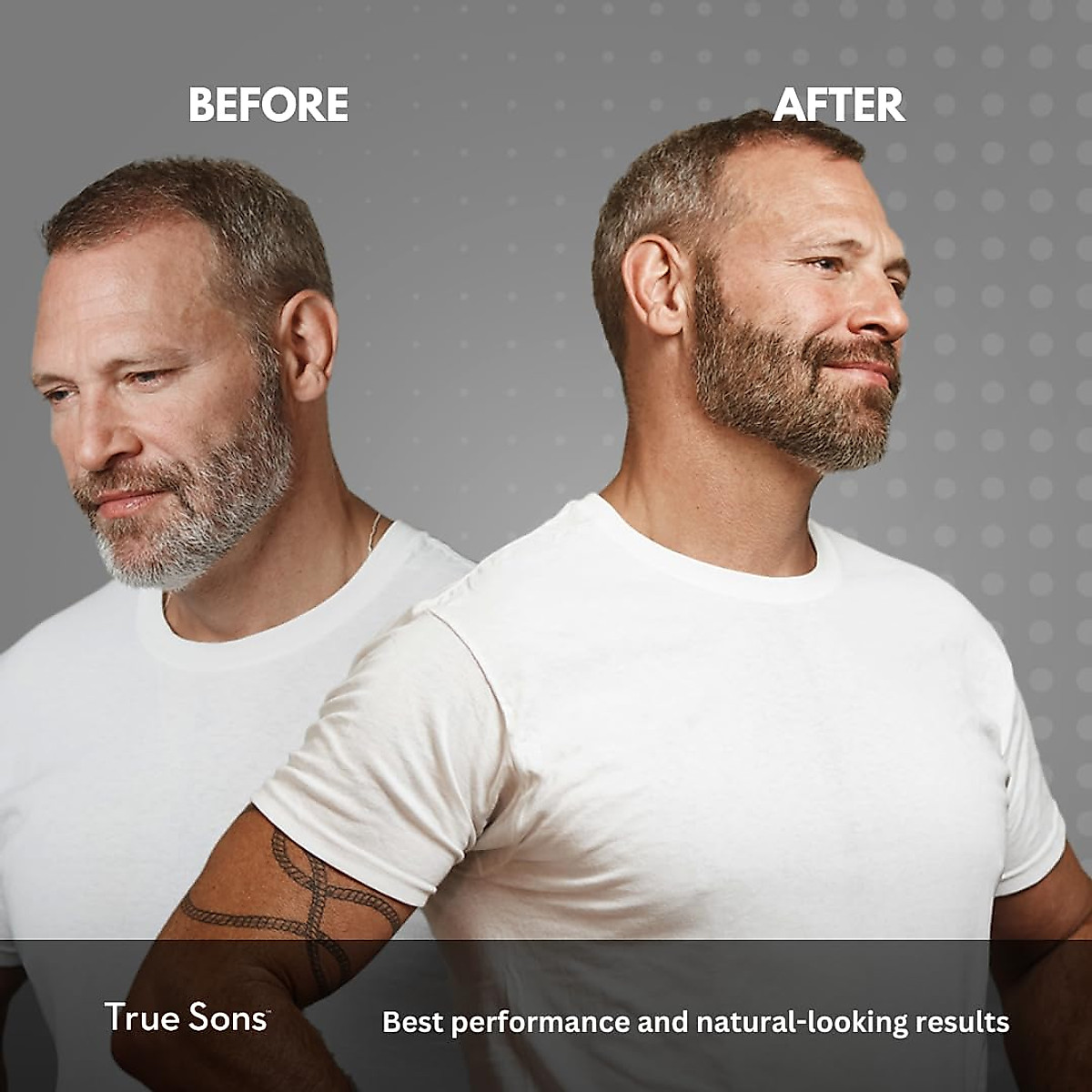 True Sons Hair Dye For Men And Beard Oil - Complete Hair, Beard and Mustache Kit For Natural Dark Brown Look. Instant Dye Booster Applicator For Grey Hair (1.75 oz Dark Brown), Daily Beard Oil (1 oz)