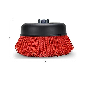 BHA 6" Abrasive Filament Nylon Bristle Cup Brush, 5/8"-11 Thread Arbor - Red (120 Grit)