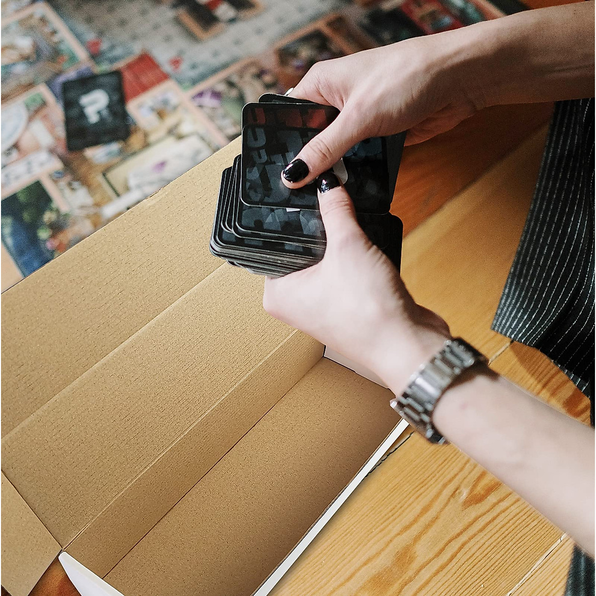 PLAYGOGYM Trading Card Storage Box - Baseball Card Storage Organizer - Sports Card Storage Boxes for Baseball Card, Football Trading Cards, Game Card Holder 5 Pack - 1750 Count