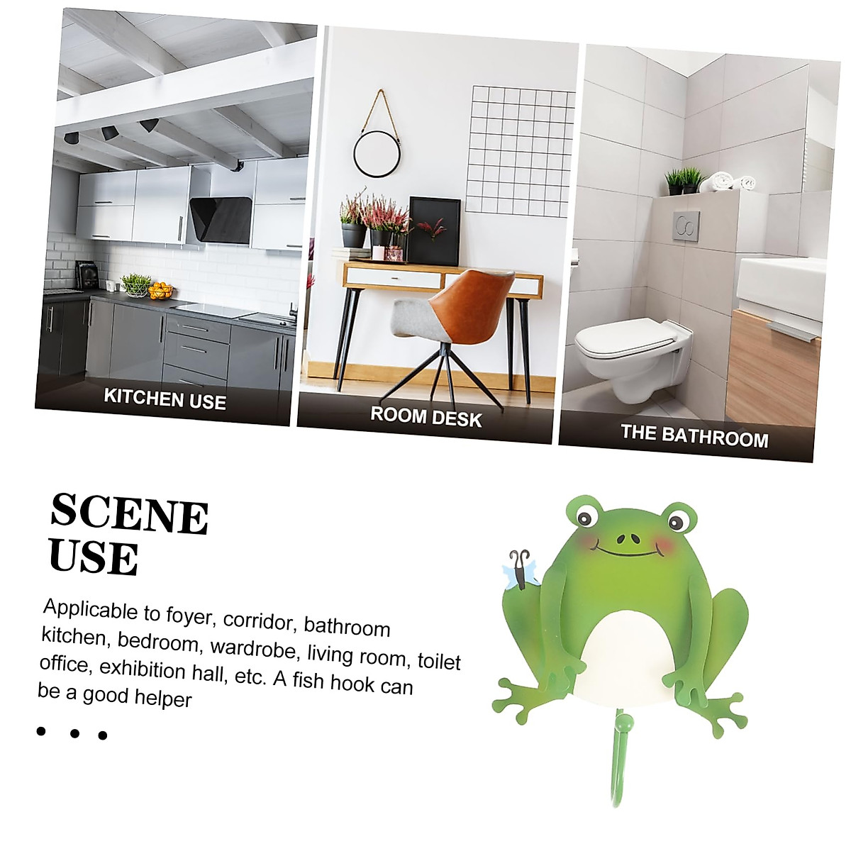 GOOHOCHY 3pcs Frog Hook Wall Decoration Wall Mounted Hooks Towel Hooks Decorative Hook Key Hanger Cute Wall Hook Frog Shaped Hanger Key Hook Iron Wall-Mounted Coat Hanger Hooks