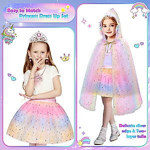 Princess Dress Up for Girls 4-6,Princess Dresses for Girls Toys for 3 4 5 6 7 8 Year Old Girls Gifts,Kids Toys for Girls Age 6-8 Toddler Cape Set Easter Halloween Costumes Party Christmas Birthday