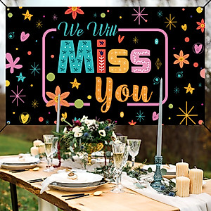 We Will Miss You Backdrop, Going Away Party Decorations, Farewell Photo Booth Props Banner for Graduation, Goodbye, Retirement Party Decorations, Sturdy, Vibrant Colors, Fabric, PHXEY