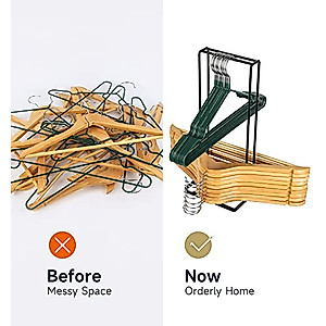 Hanger Organizer Stacker 2 Pack, Hanger Storage Stand Holds Up to 110 Wire Clothes Hangers for Closet Laundry Room, Metal Stand Hanger Holder Rack for Children Adults Clothes Hangers, Black