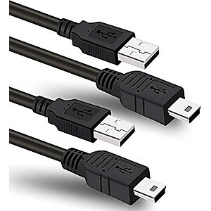 2-Pack 6FT USB Charger Power Cord for Garmin GPS Navigator Nuvi 57 52lm 55lmt 57lm 67lm 2557lmt 2589lmt 2599lmthd 2639lmt 2689lmt 40lm 255w 200 57LM C255 2539LMT 2597LMT Dashcam Gpsmap Charging Cable
