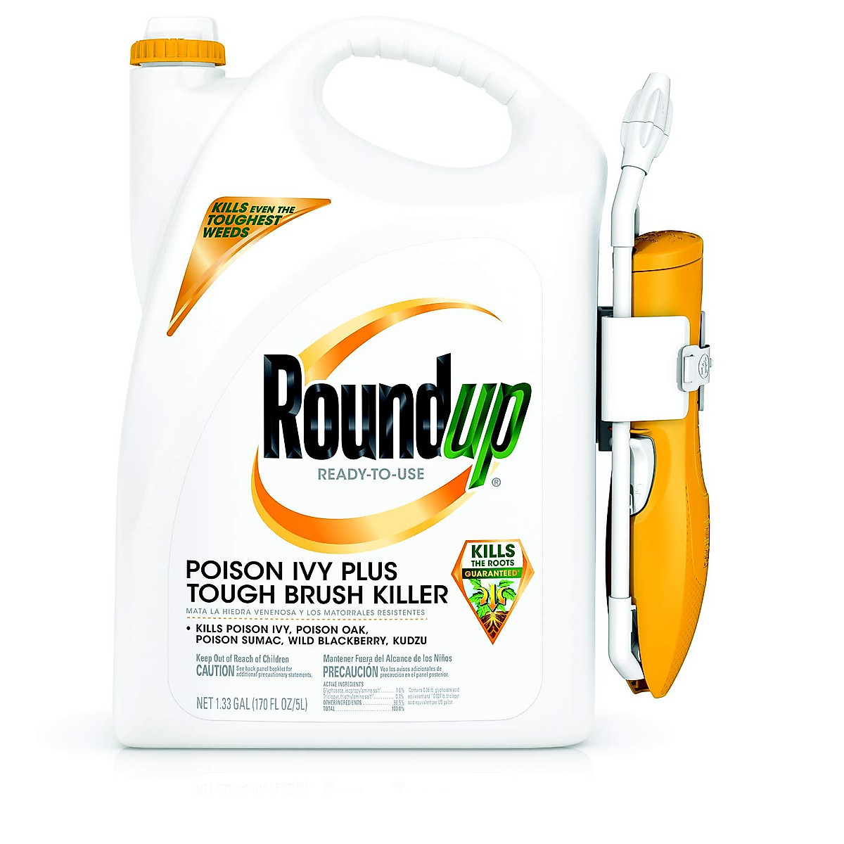 Roundup Ready-To-Use Poison Ivy Plus Tough Brush Killer for Weeds, Grass, Stumps and Vines, Comfort Wand, 1.33 gal.
