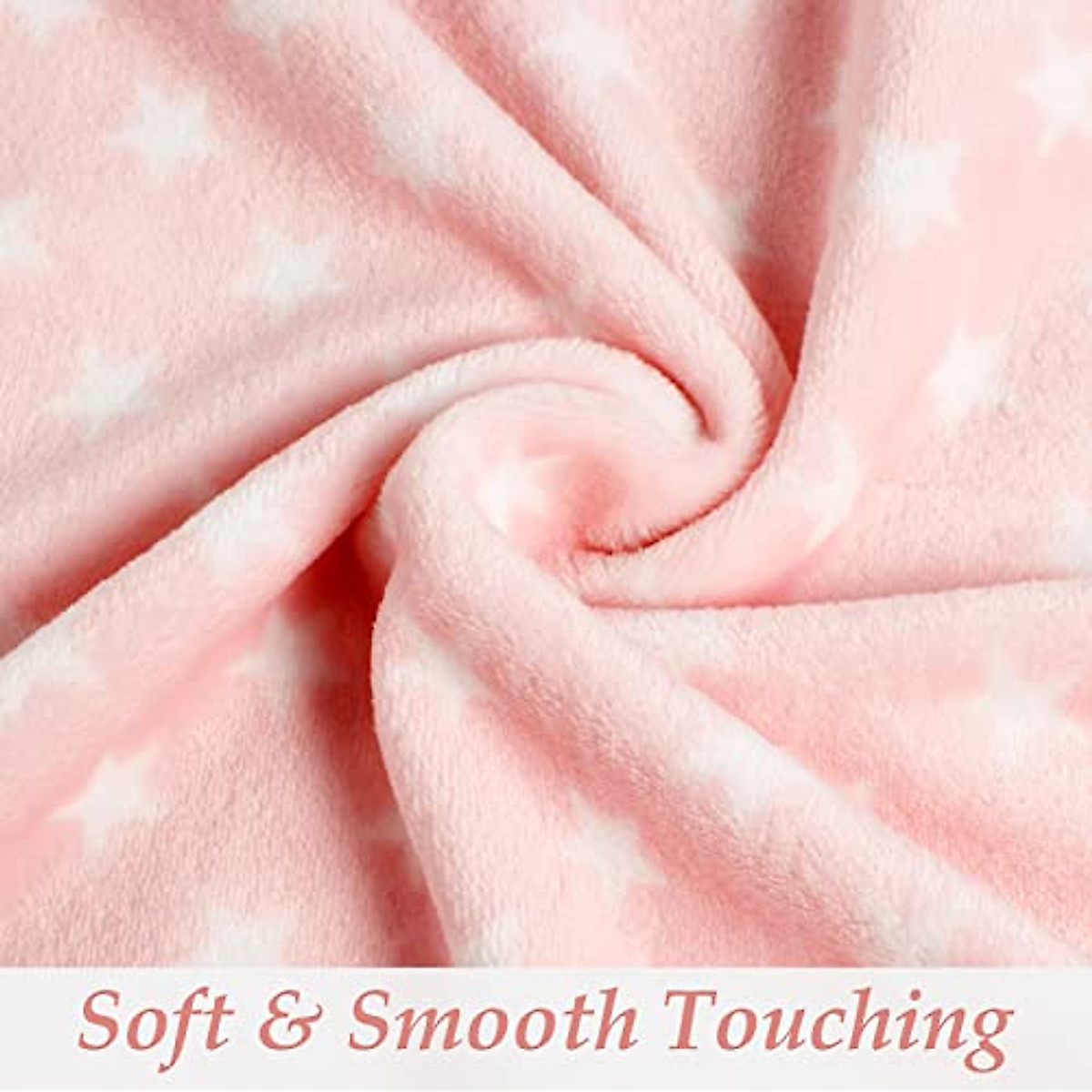 LeerKing 2 Pcs Fleece Baby Blankets, Soft Coral Plush Baby Infant Blankets, 30 x 40 Inches Swaddle Receiving Flannel Blankets for Baby Boys Girls