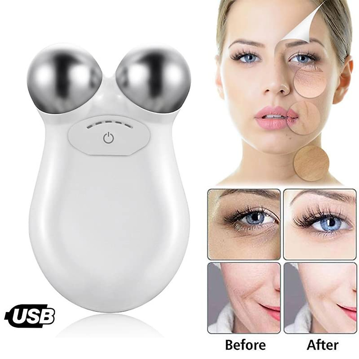 Skin U Mini - Microcurrent Device - Facial Toning - Face Lift - Anti Aging and Wrinkle Reducer, 1.0 Count