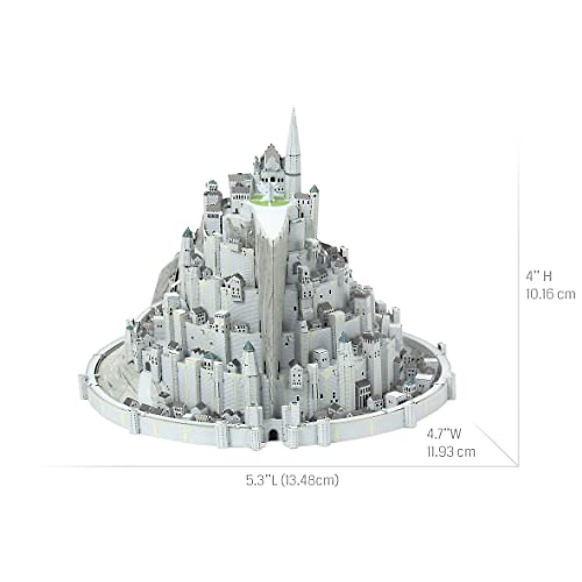 Fascinations Metal Earth Premium Series Lord of The Rings Minas Tirith 3D Metal Model Kit Bundle with Tweezers