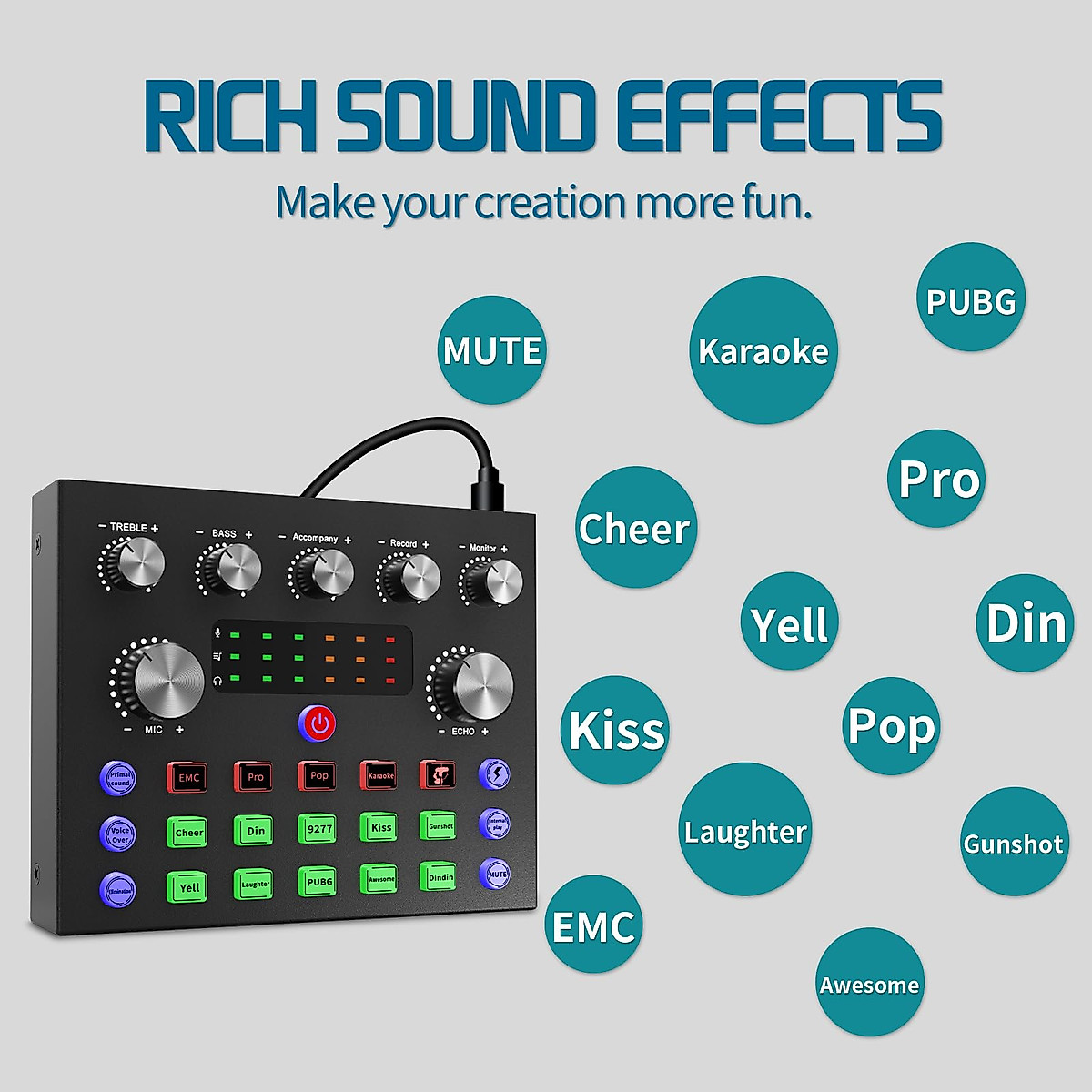 Podcast Equipment Bundle,Audio Interface with DJ Mixer and Voice Changer Studio Broadcast Microphone, Perfect for Recording,Live Streaming,Gaming,Compatible with PC,Smartphone,Play Station