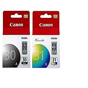 Pack Canon PG-30 Black and CL-31 Color Printer Ink Cartridges PG30 CL31 for Canon Pixma iP1800...