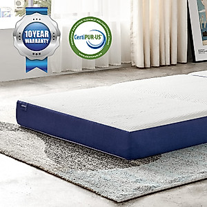 JINGWEI Folding Mattress, Tri-fold Memory Foam Mattress Topper with Washable Cover, 6-Inch Full Size, Play Mat, Foldable Bed, Guest beds, Camp Portable Bed, 52"*73"*6" inch