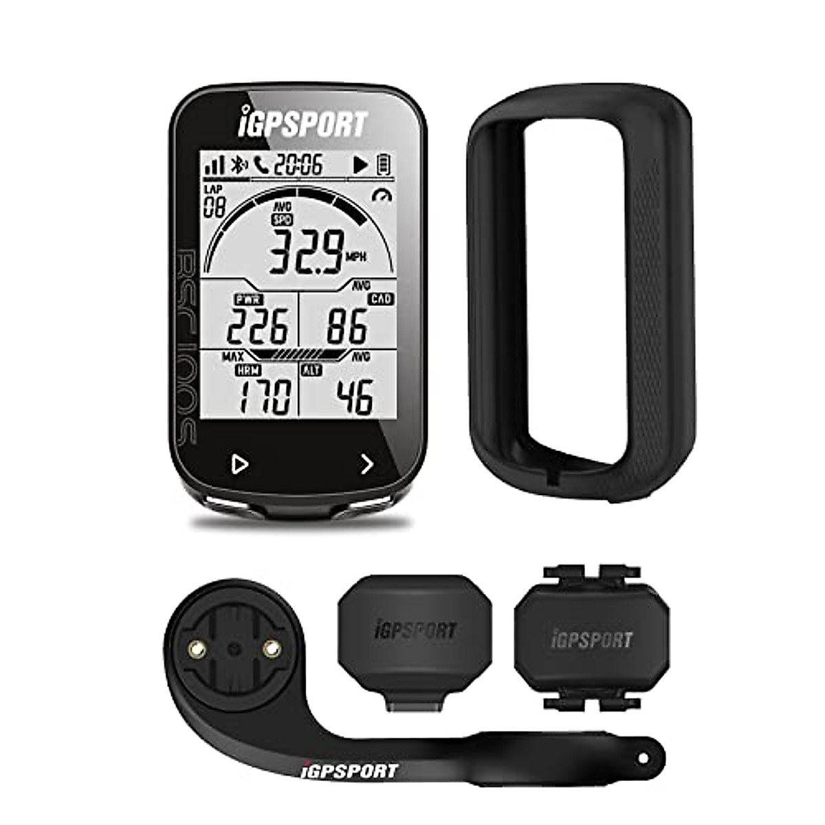 iGPSPORT BSC100S Bicycle/Bike Computer Wireless, 2.6-inch LCD Display GPS Bike Computer (Set)