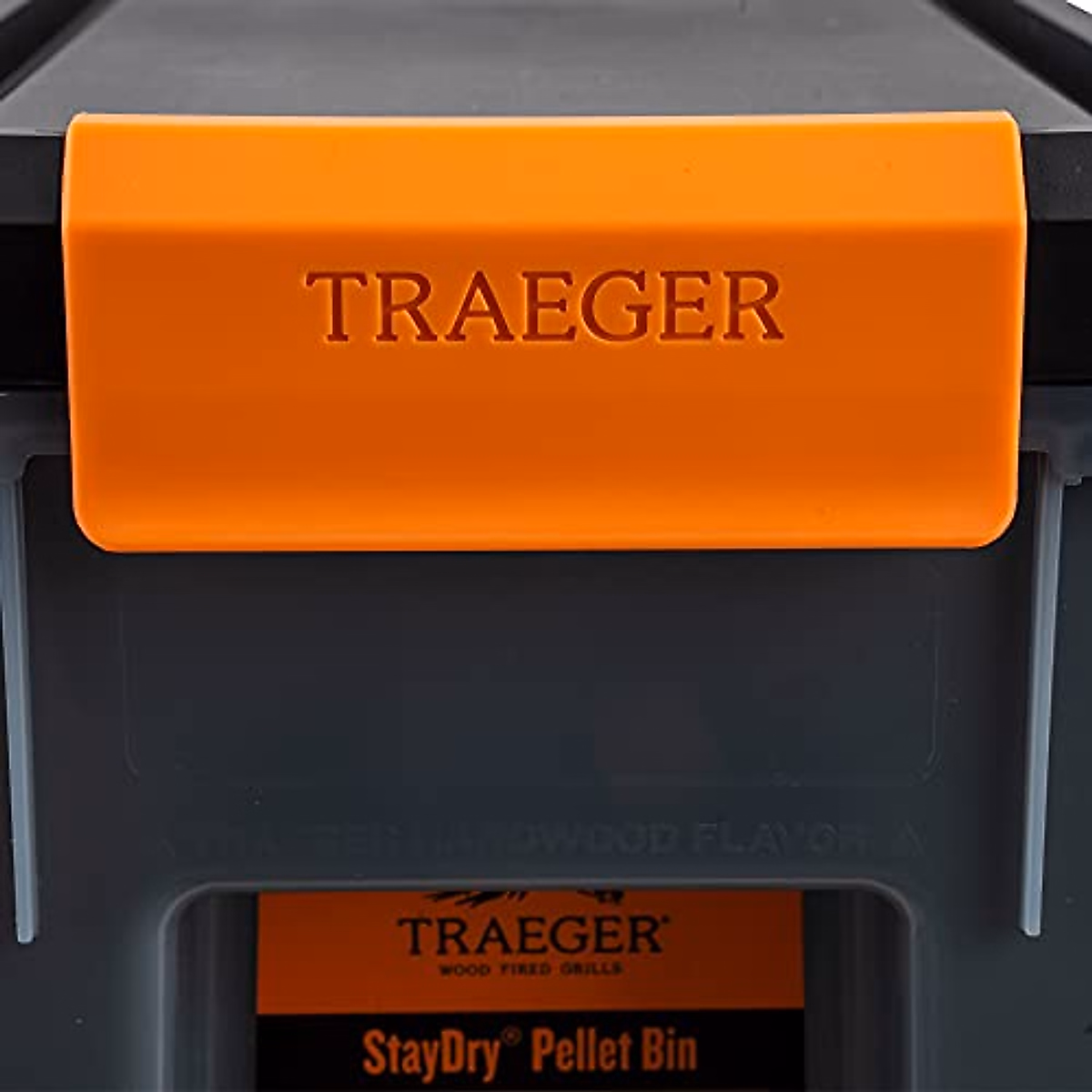 Traeger Pellet Grills BAC637 Stay Dry Pellet Bin, Wood Pellet Storage with Locking Lid, Black