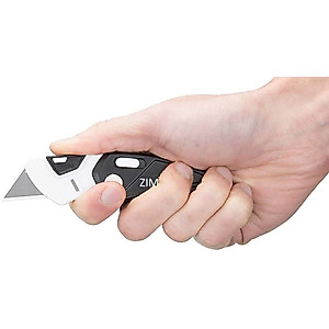 ZIMPTY ZY300 6-Pack Folding Utility Knife Quick-change SK5 Box Cutter for Cartons, Cardboard and Boxes, Back-lock Mechanism