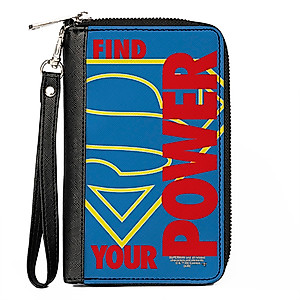 Buckle-Down Women's PU Zip Around Wallet Rectangle-Superman, 7.5"x4.5"