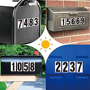 3 inch Adhesive Numbers for Mailbox, House Numbers, Reflective Number Sticker, Mailbox Decals, Address Number, Trash Cans Decal, for Outside (Black/White)