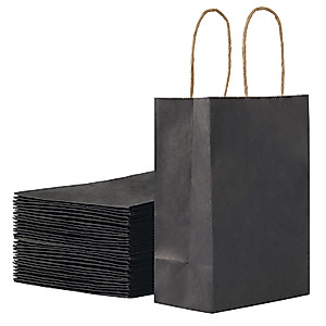 90 Pack | Paper Gift Bags with Handles Bulk, 8x4.5x10.8 Inch Large White Kraft Paper Bags, Paper Shopping Bags, Christmas Kraft Gift Bags, Birthday Gift Bags for Restaurant, Takeout, Business.