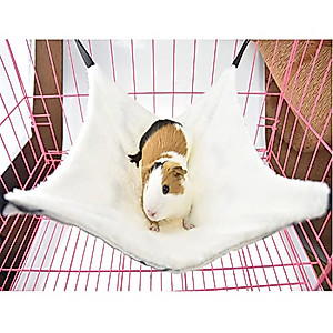 FLAdorepet 3 Pieces Guinea Pig Rat Cage Hammock Small Animal Hanging Bed for Ferret Sugar Glider Chinchilla Puppy and Cat (13.7 * 13.7inch, 3 Packs)