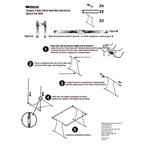 Officemate Universal Hanging File Frame, Letter and Legal Size, Rails 24 to 27, Steel, 1 Set (91966)