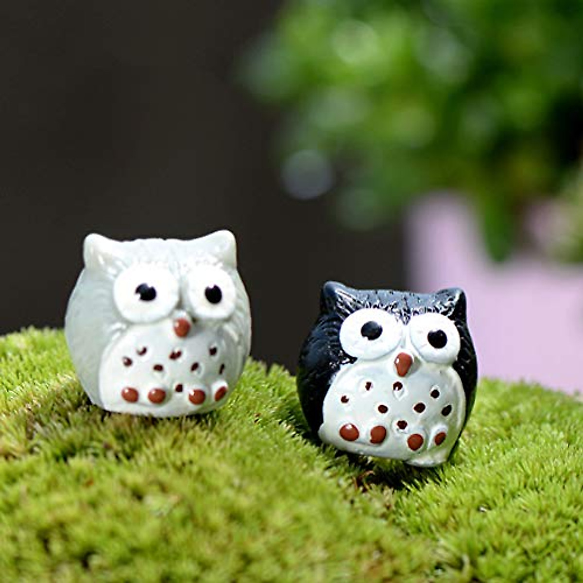 5 Pcs Miniature Garden Ornament Resin Owls Figure Animal Toys Fairy Garden Office Decor Fish Tank Aquarium Bonsai Dollhouse Decorations