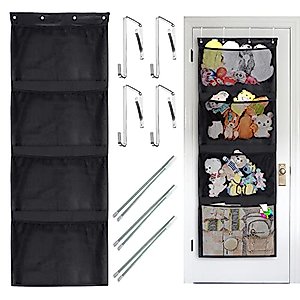 Stuffed Animal Storage,UBeesize Over Door Organizer for Stuffed Animal,Baby Accessories, Cosmetics, Toys and Sundries,Toy Hammock for Stuffed Animals,Hanging Organizer with 4 Large Pockets