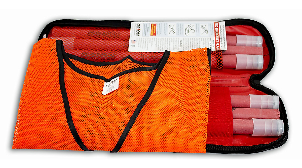 Orion Highway Flare Kit: 6-Pack Emergency Flares + Vest