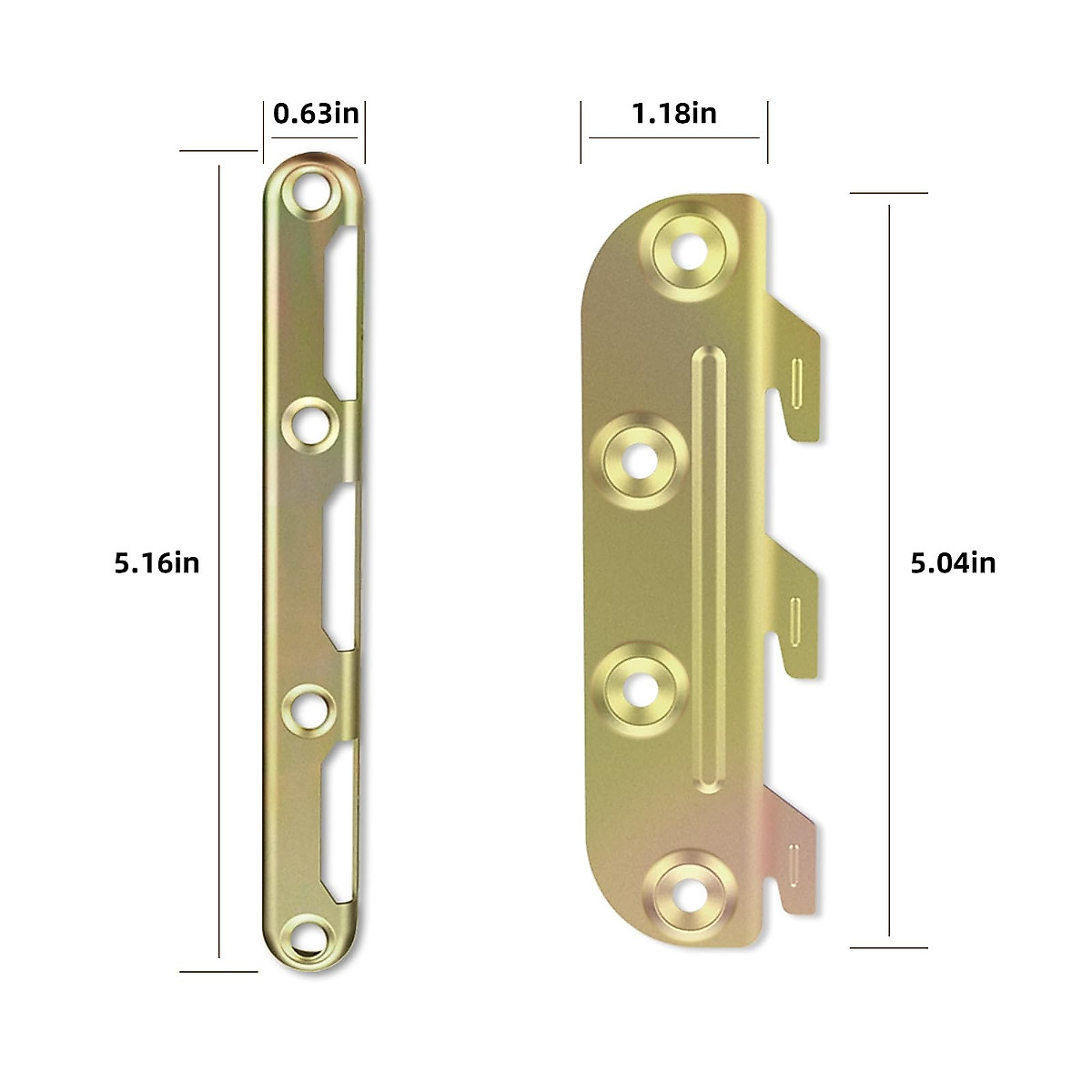 Bed Rail Brackets - 4 Set Bed Frame Hardware for Wood Bed Frame, Headboards Footboards - Steel Bed Rail Fasteners - Bed Rail Hooks