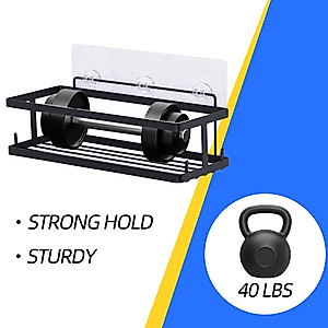 Comelyjewel 6 Pack Bathroom Adhesive Shower Shelves for Tile Wall Toiletry Kitchen Organizer and Large Capacity Bathtub Essentials Wall Rack Suction Shower Caddy for Inside Shower Storage