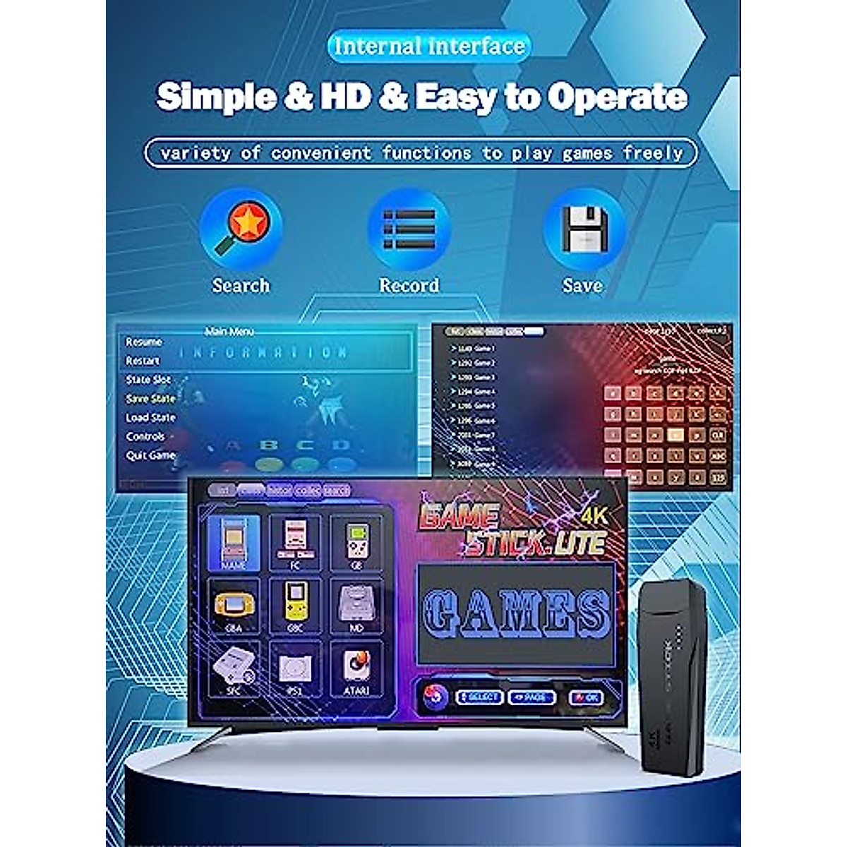 Fadist Retro Game Console, Built in 15000+ Classic Games, 4K HD Output, Emulator Game Console with 2 Ergonomics Controllers, Plug and Play Game Box, Ideal Gift for Kids, Adult, Friend, Lover