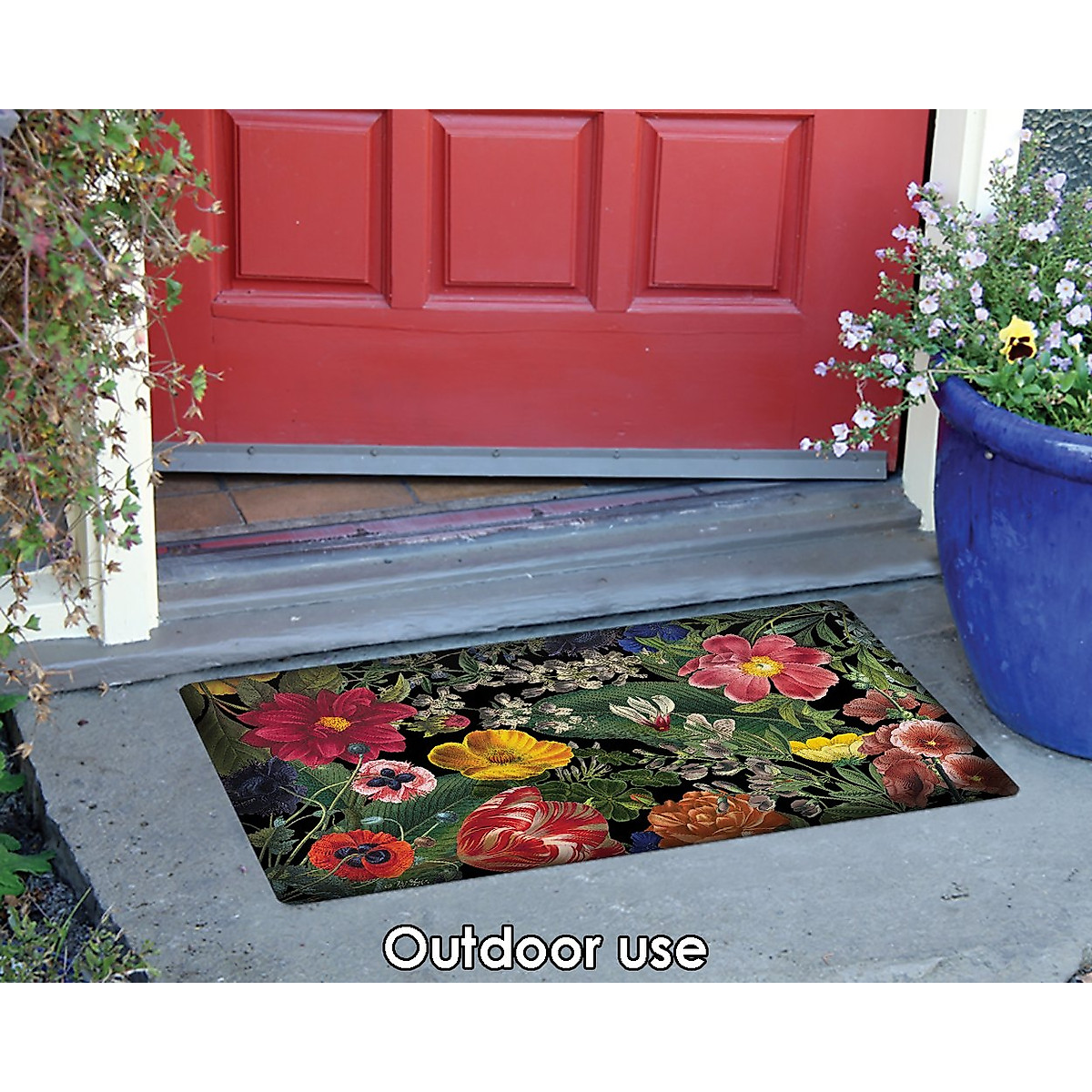 Toland Home Garden 800432 Traditional Flowers Summer Door Mat 18x30 Inch Flower Outdoor Doormat for Entryway Indoor Entrance