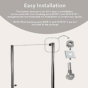 Gordon Glass Co Stainless Steel Pivot Pin and Parts with Hex-Nut and Washer - Premium Replacement for Shower Door Pivot, Ideal for Pivot Shower Doors