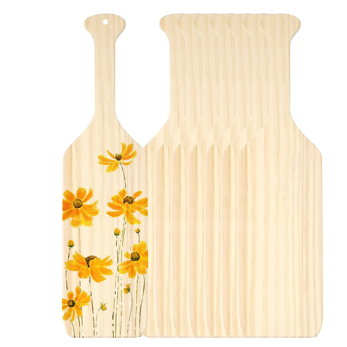 Linkidea 8 Pack Crafts Solid Wood Bulk Pack, Wholesale Multi-Pack 15" Hand-Painted Craft Solid Pine Paddle, Greek Fraternity Paddle, Home Decor Solid Wood Paddle
