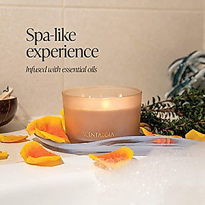 SCENTALGIA Scented Soy Candle Jar with Sandalwood, Bergamot, Jasmine Fragrance - 3 Wick Large Candles with Long-Lasting 55 Hours Burn Time - Perfect for Home, Office, Spa, Yoga, Meditation & Gifts