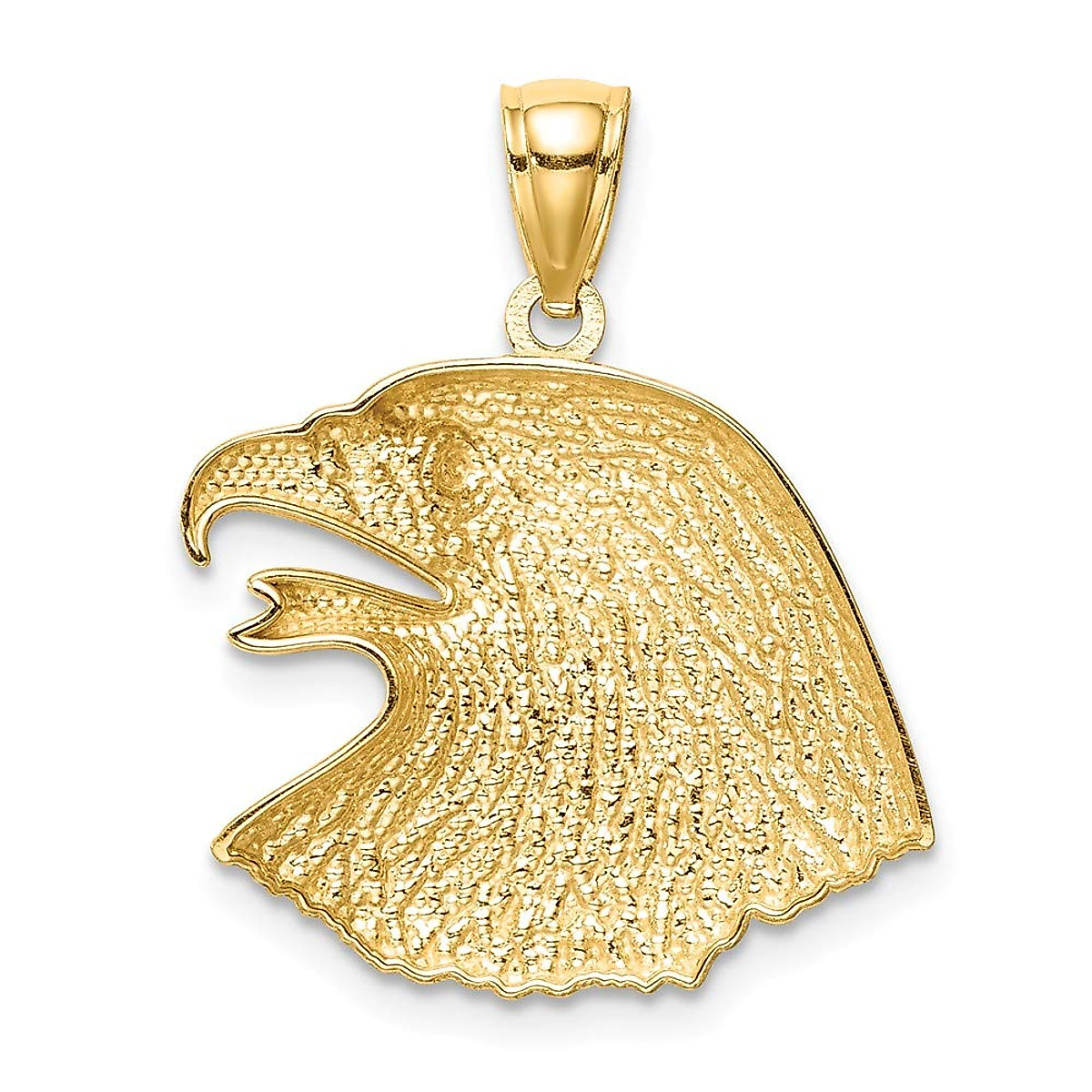 Solid 14k Yellow Gold Diamond-Cut Eagle Pendant Charm