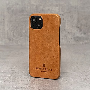 Porter Riley - Leather Case for iPhone 11 Pro (5.8"). Premium Genuine Leather Slimline Back Case (Tan)