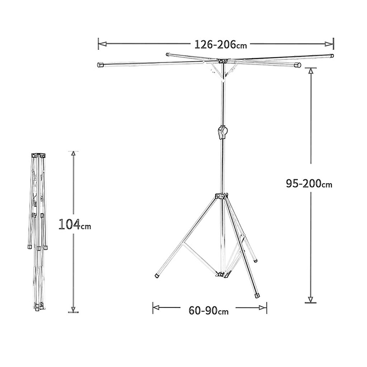 LXLTL Airer-Stainless Steel Clothes Airer,Landing Folding Indoor and Outdoor Retractable Household Balcony Quilt Clothes Pole Can Bear 80kg,Pink
