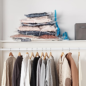 Amazon Basics Vacuum Compression Storage Bags with Hand Pump - 6-Pack (2 Jumbo, 2 Large, 2 Medium)