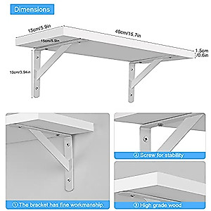 MOBPMO Floating Shelves White, Wall Shelf for Bedroom,Multifunctional Display Storage Shelves for Wall Suitable for Living Room,Bedroom,Bathroom,Kitchen, Set of 3