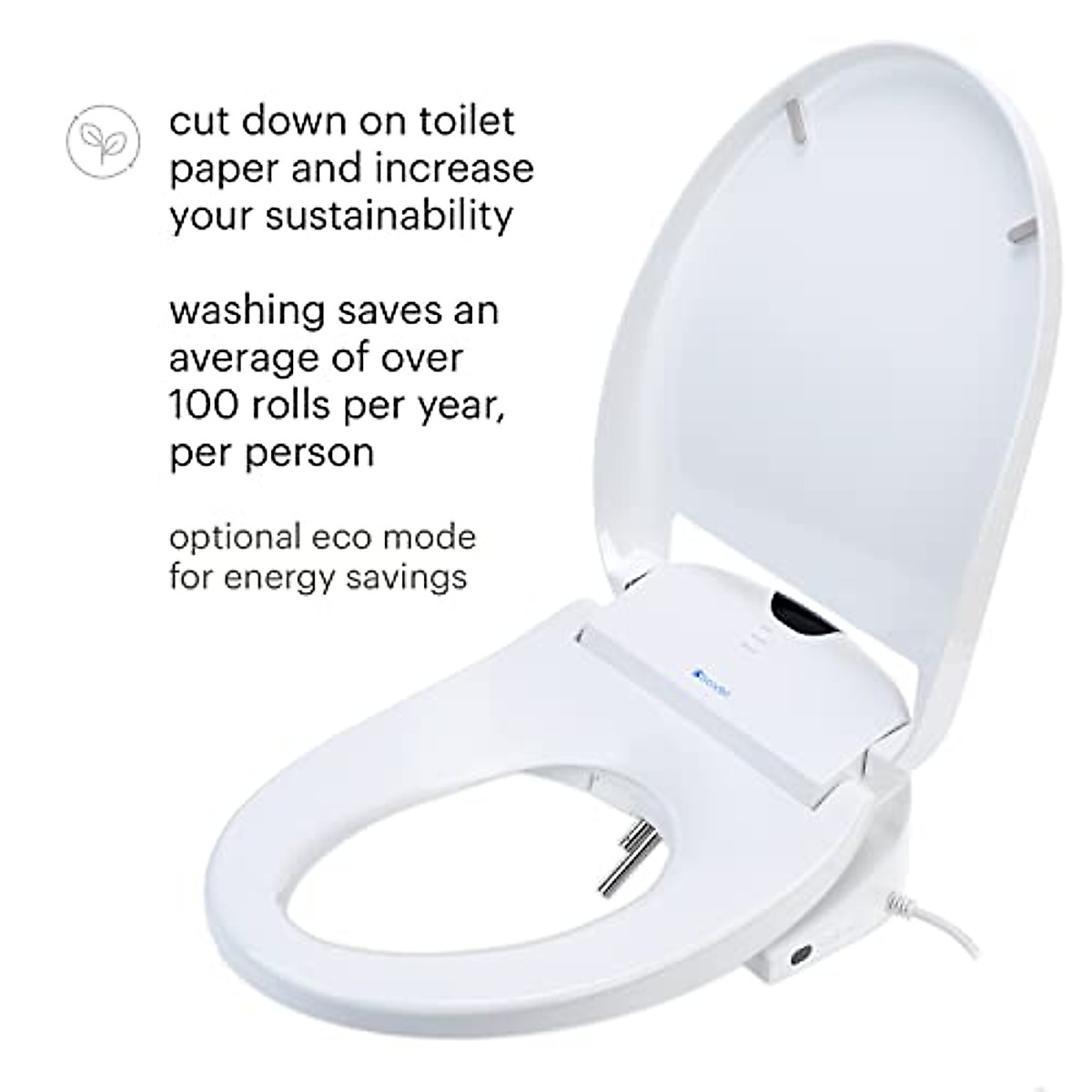 Brondell S1000-EW Swash 1000 Advanced Bidet Elongated Toilet Seat, White